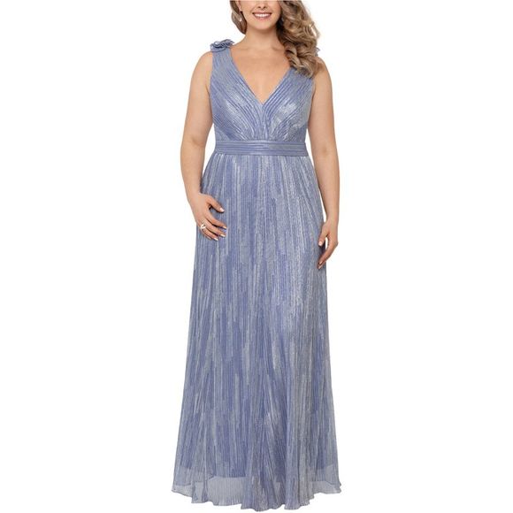 Xscape | Dresses | Xscape Womens Sparkle Gown Dress Metallic Nwt | Poshmark